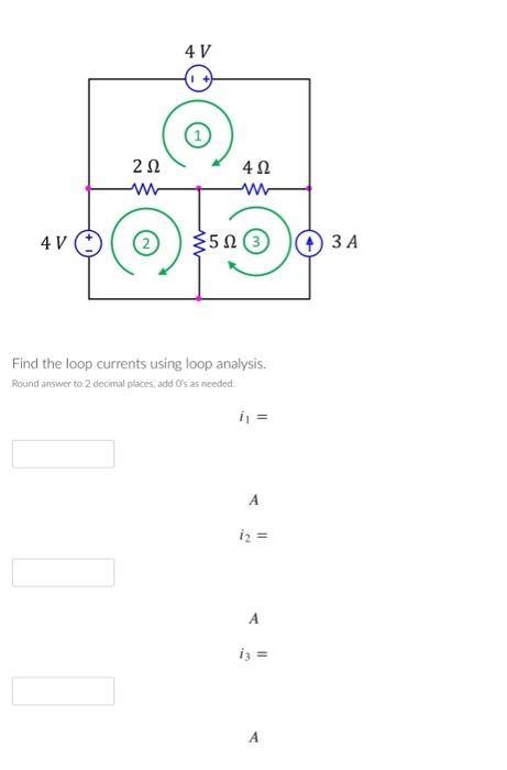 Solved Find The Loop Currents Using Loop Analysis Round 7337