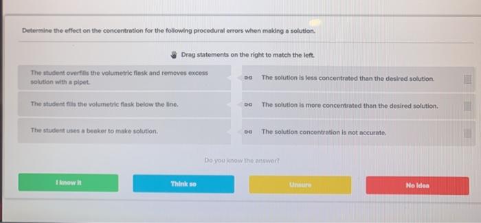 Solved Determine the effect on the concentration for the | Chegg.com