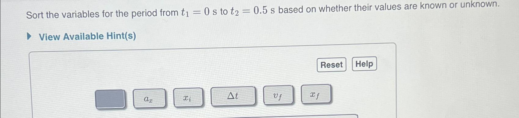 Solved Sort the variables for the period from t1=0s ﻿to | Chegg.com