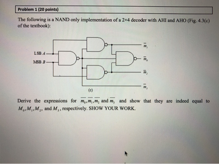 Solved Problem 1 (20 points) The following is a NAND only | Chegg.com