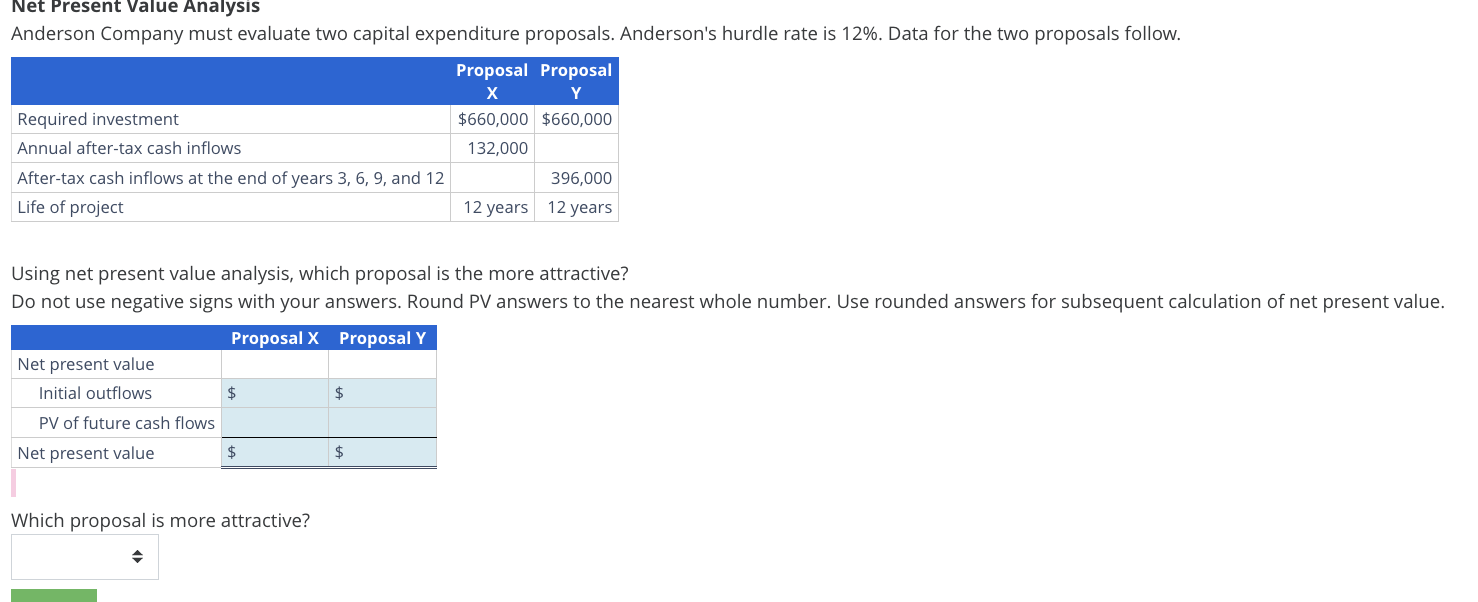 Solved Net Present Value AnalysisAnderson Company must | Chegg.com