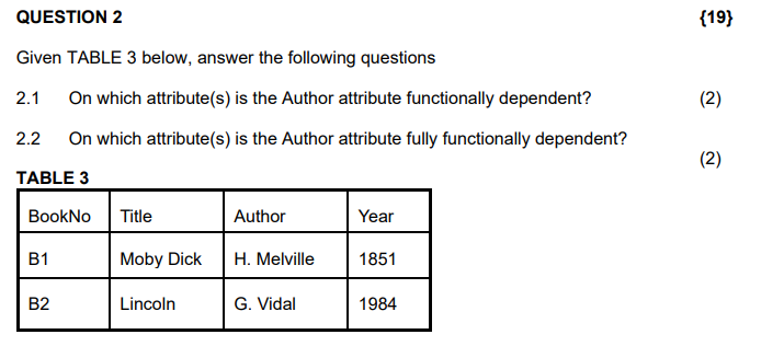 Solved QUESTION 2Given TABLE 3 ﻿below, answer the following | Chegg.com