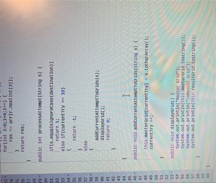 Solved blic class Mastermind \{ private char mastergrid[][]; | Chegg.com