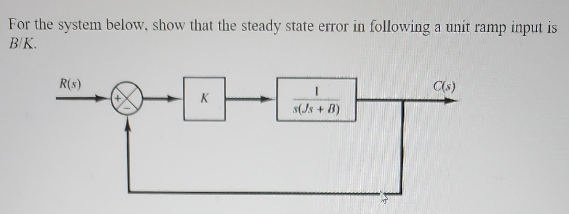 Solved For the system below, show that the steady state | Chegg.com