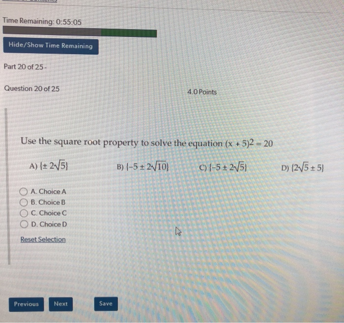 Solved Time Remaining: 0:55:05 Hide/Show Time Remaining Part | Chegg.com Solved Time Remaining: 0:55:05 Hide/Show Time Remaining Part | Chegg.com