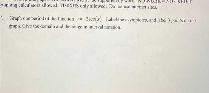 Solved raphing calculators allowed, TI30XIIS only allowed. | Chegg.com