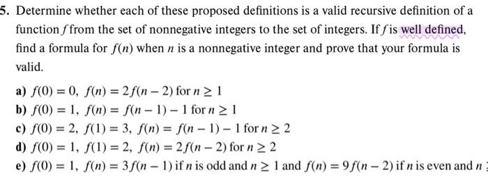 Solved 5. Determine whether each of these proposed | Chegg.com