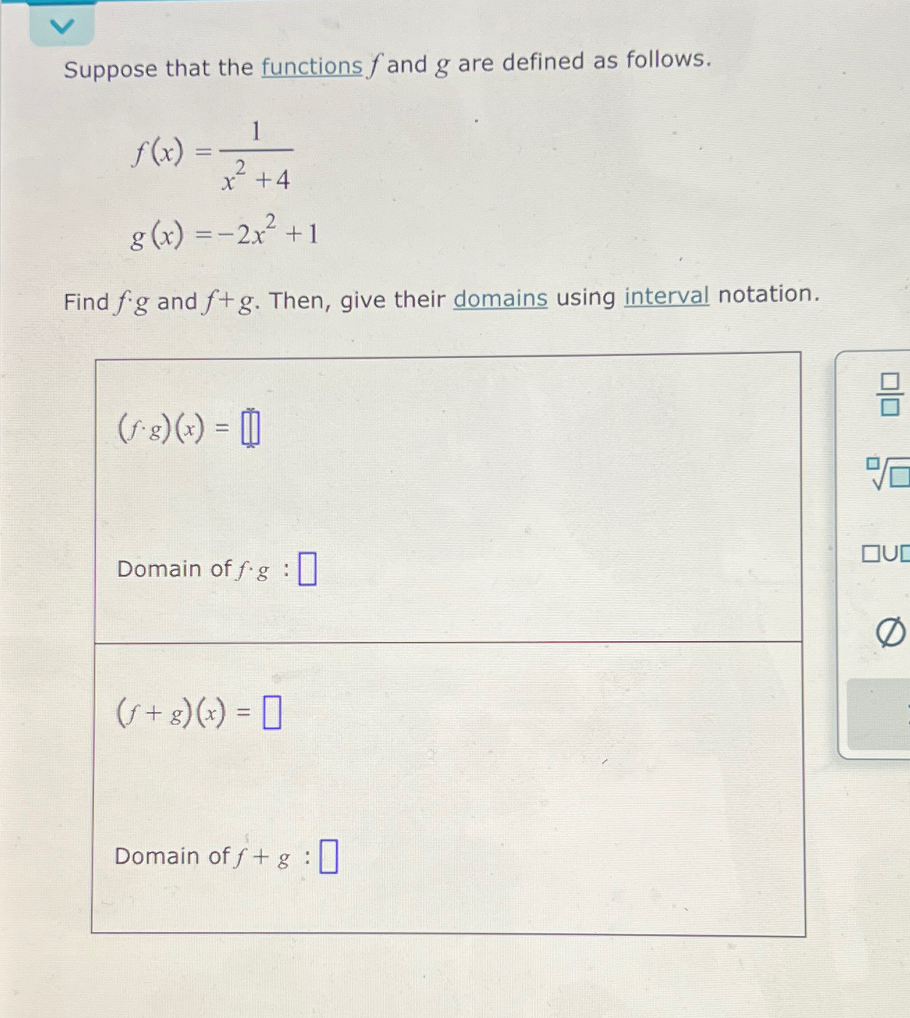 Solved Suppose that the functions f ﻿and g ﻿are defined as | Chegg.com