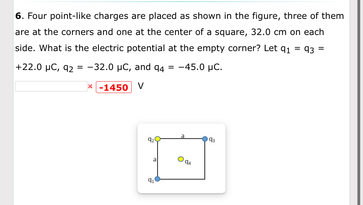 Solved Four point-like charges are placed as shown in the | Chegg.com