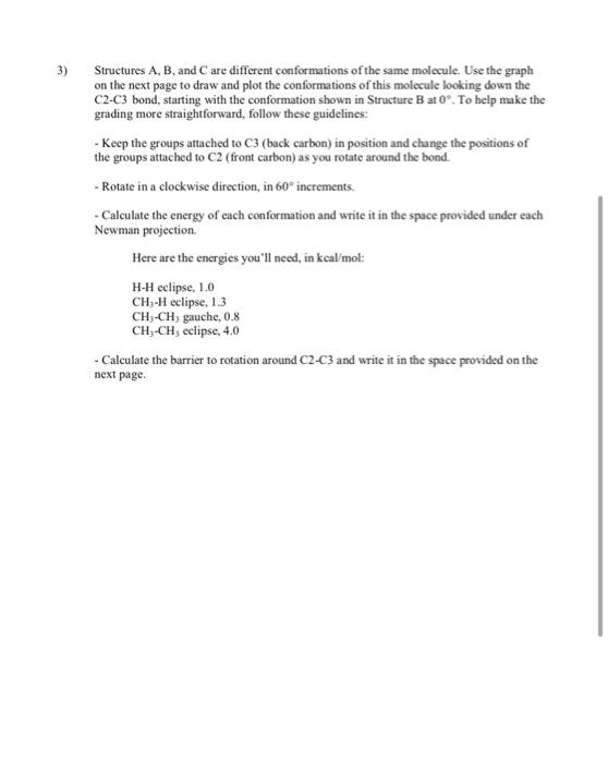 Solved Modeling Exercise 1: Conformation Use your model kit | Chegg.com