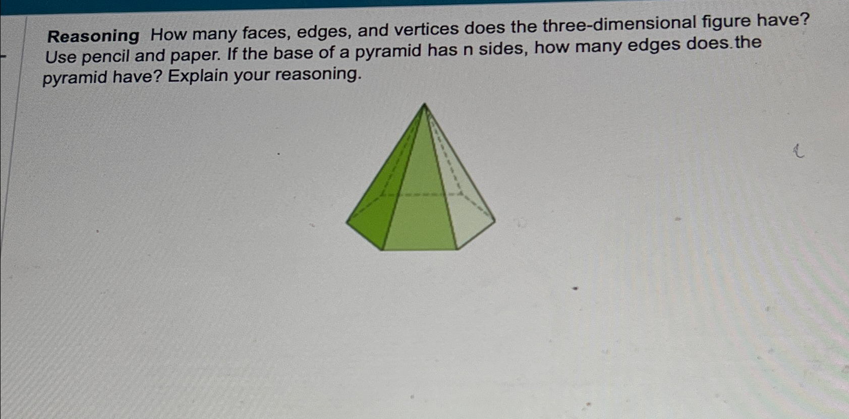 Solved Reasoning How many faces, edges, and vertices does | Chegg.com