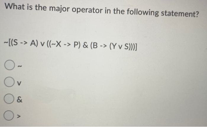 Solved What is the major operator in the following | Chegg.com