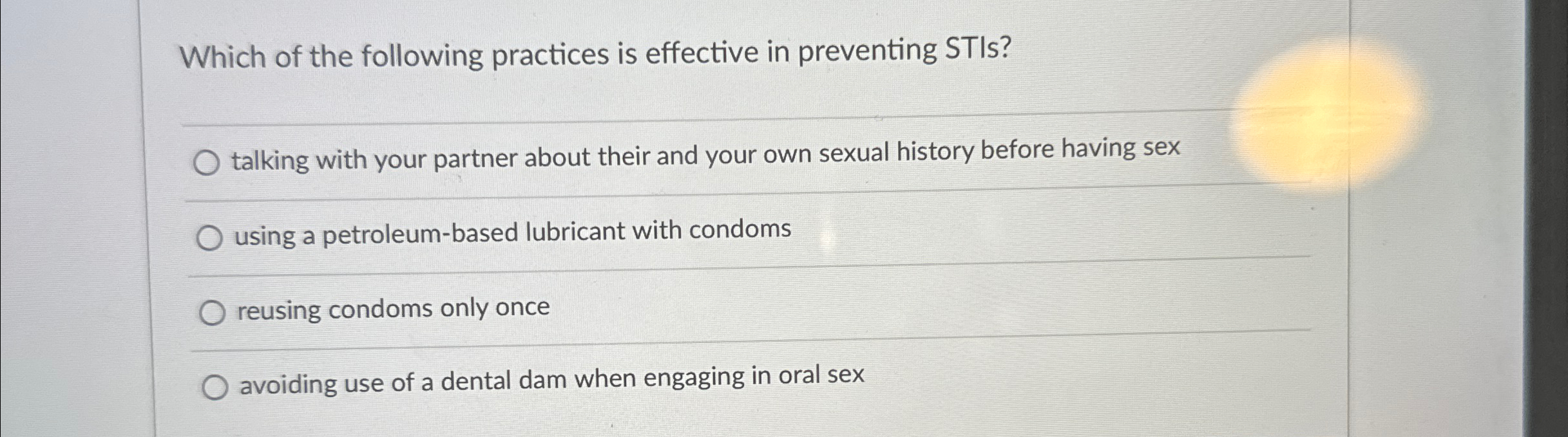 Solved Which of the following practices is effective in | Chegg.com