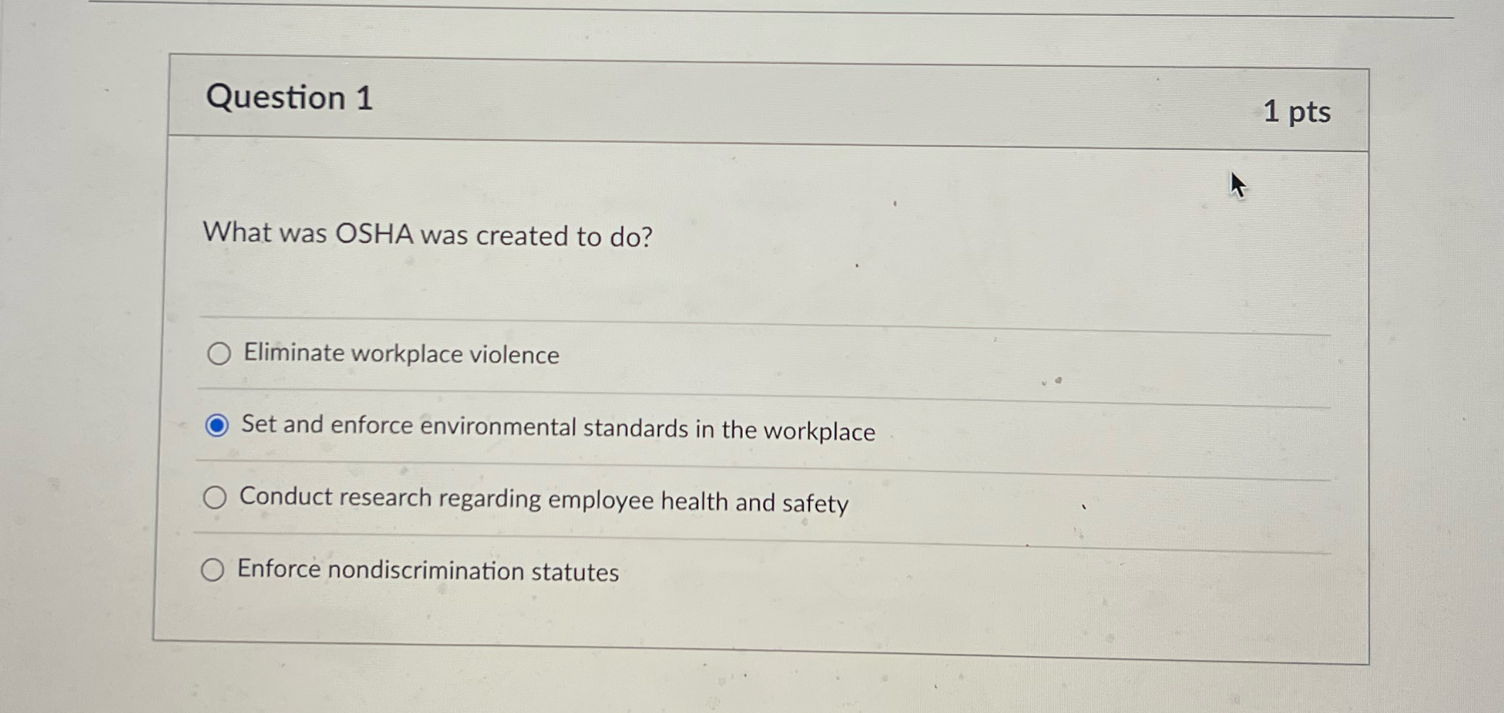 Solved Question 11ptsWhat was OSHA was created to | Chegg.com