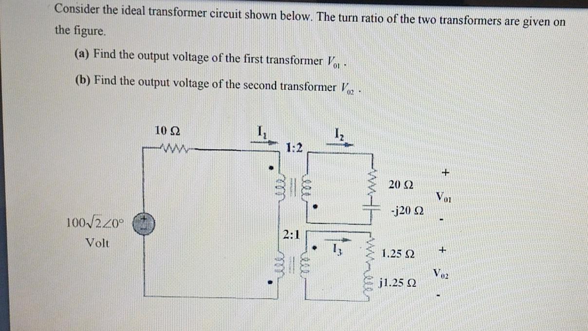 Solved Consider the ideal transformer circuit shown below. | Chegg.com