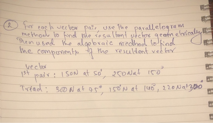Solved 7 For each vector the method to find the resultant | Chegg.com