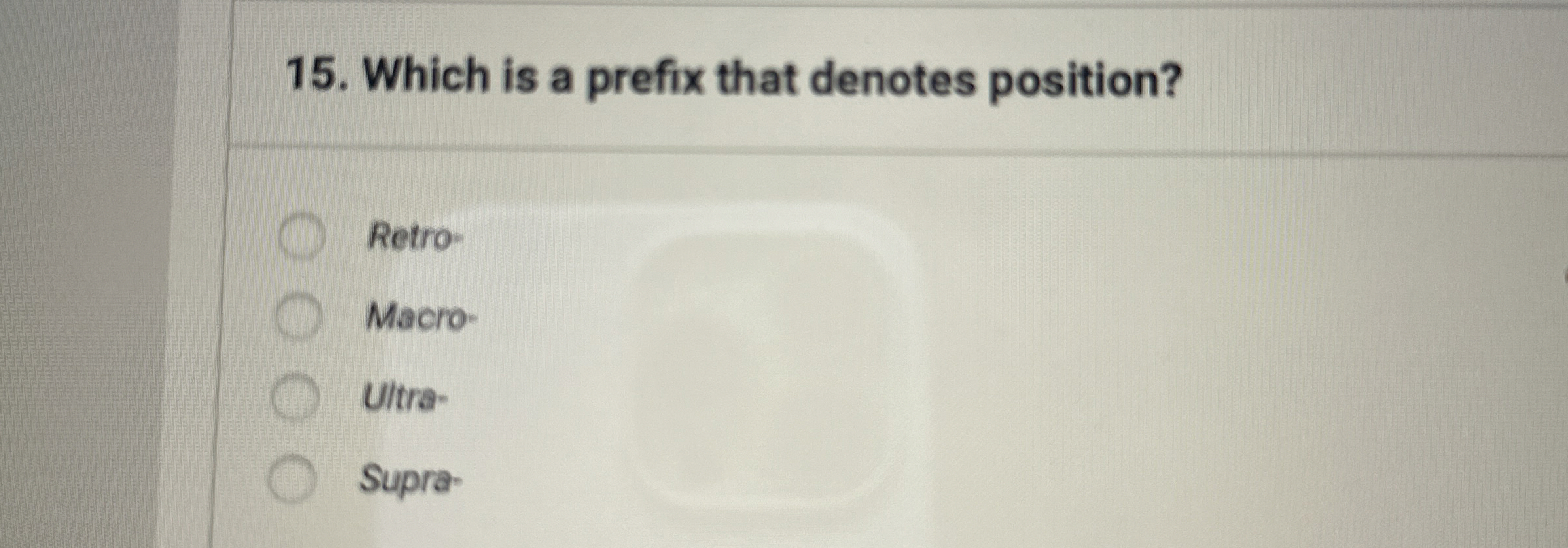 Solved Which is a prefix that denotes | Chegg.com