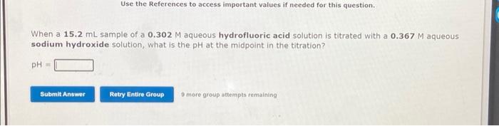 Solved When a 15.2 mL sample of a 0.302M aqueous | Chegg.com