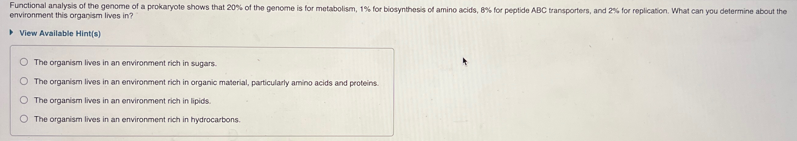 Solved environment this organism lives in?View Available | Chegg.com