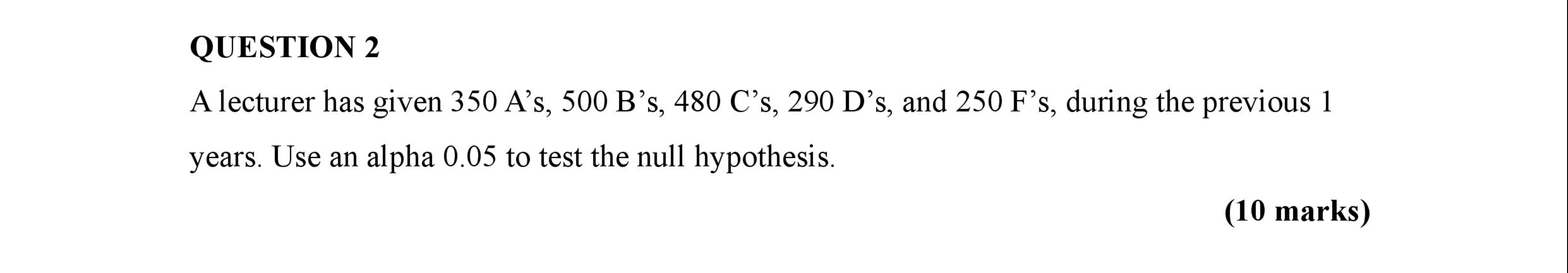 Solved QUESTION 2A lecturer has given 350 ﻿A's, 500 | Chegg.com