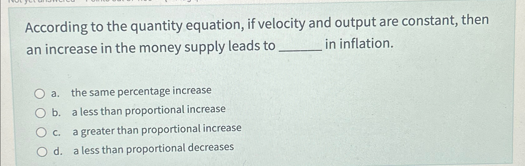 Solved According to the quantity equation, if velocity and | Chegg.com