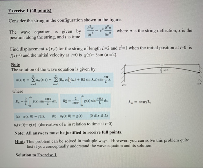 Solved Exercise 1 (40 points) Consider the string in the | Chegg.com