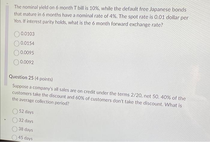 Solved The nominal yield on 6 month T bill is 10%, while the | Chegg.com