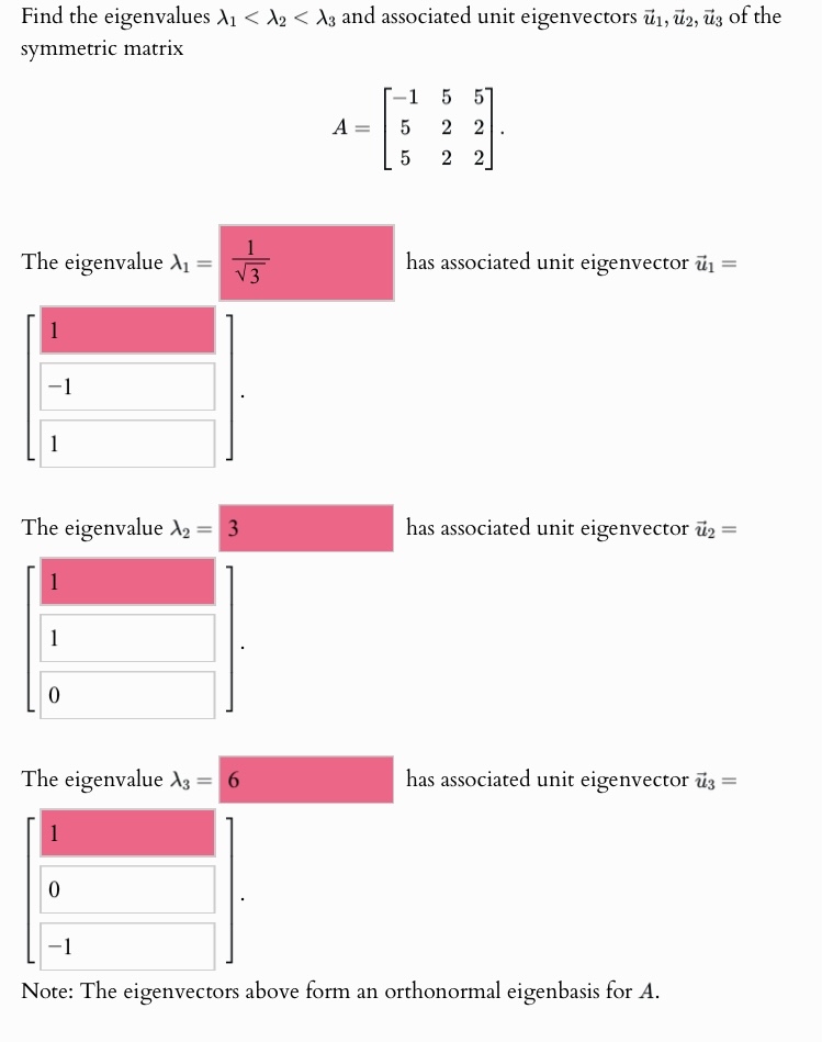 Solved Find the eigenvalues λ1