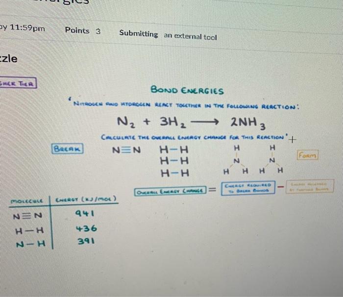 Solved N2+3H2 2NH3 N≡N H−HH−HH−HUse the chart of bond energy | Chegg.com
