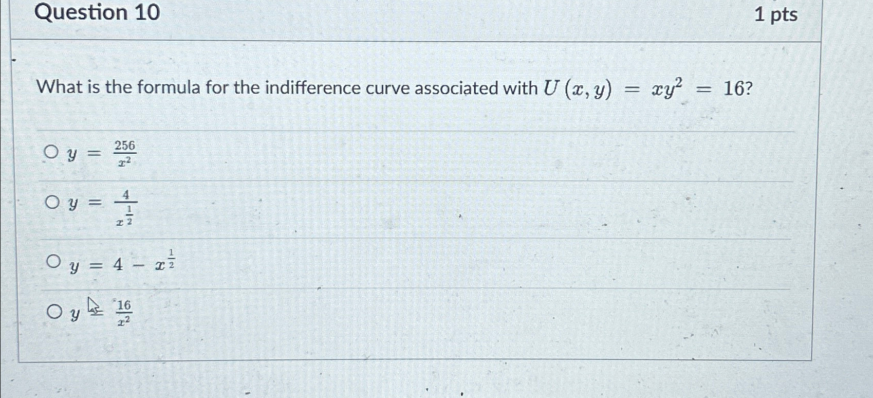 Solved Question 101 ﻿ptsWhat is the formula for the | Chegg.com