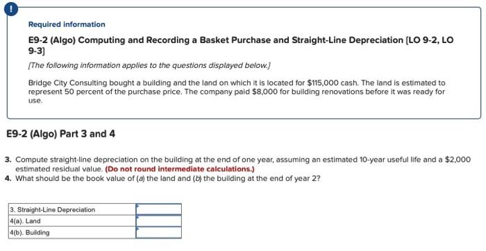 Solved Required information E9-2 (Algo) Computing and | Chegg.com