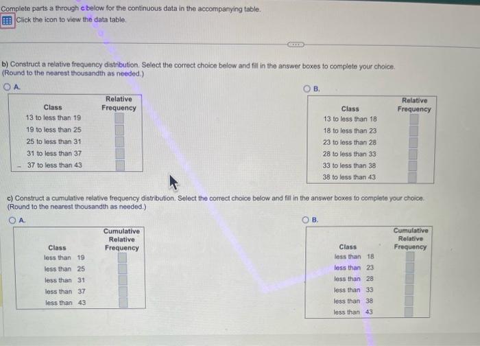 Solved Completo parls a through c below for the continuous | Chegg.com