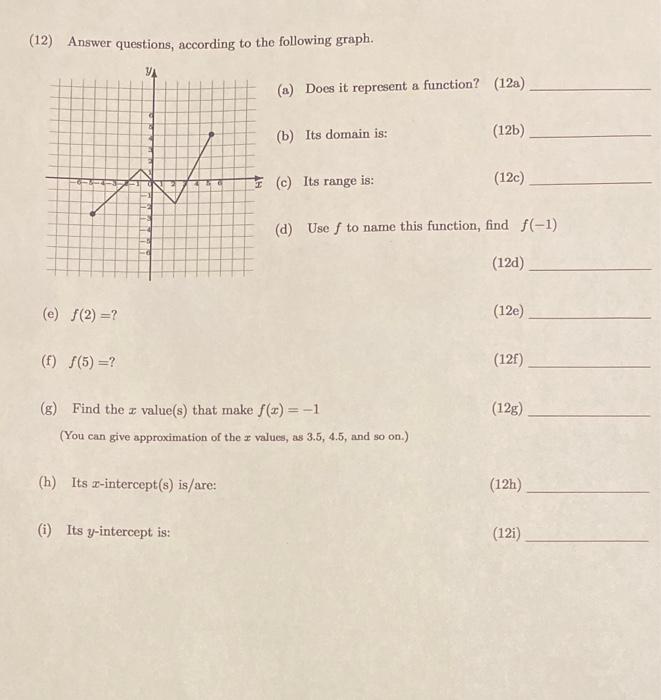 Solved (12) Answer questions, according to the following | Chegg.com