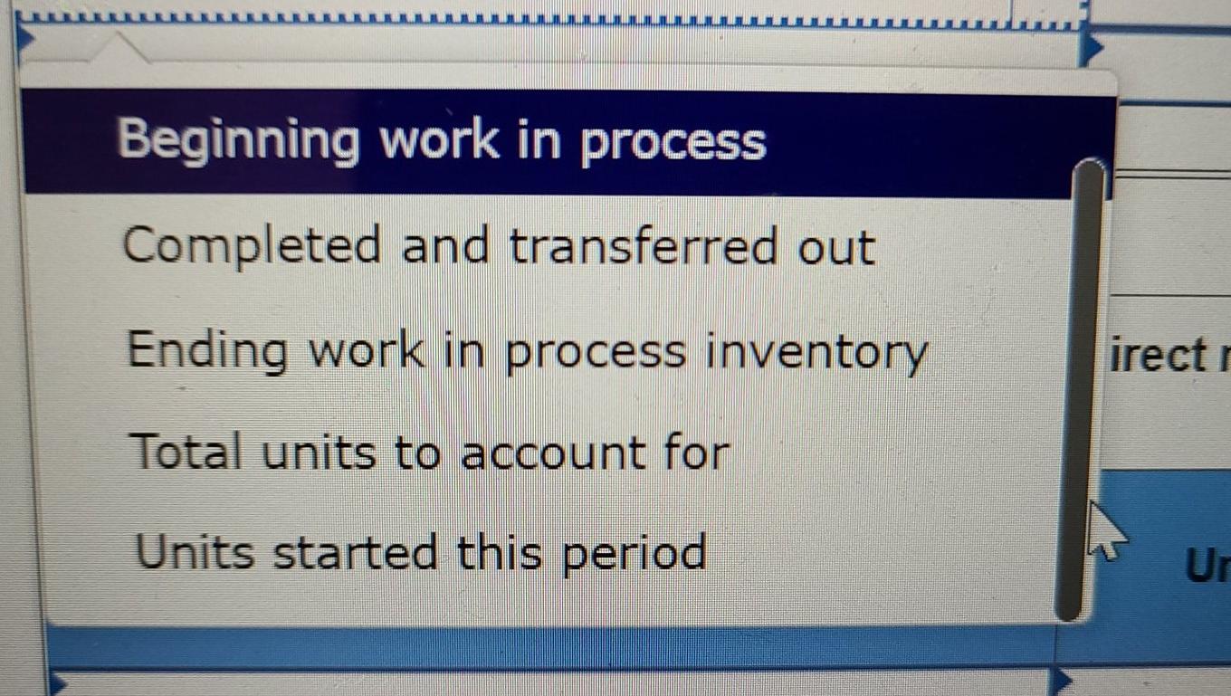 Solved The first production department in a process | Chegg.com