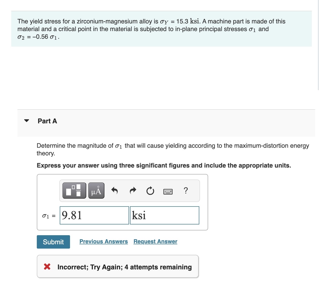 Solved The yield stress for a zirconium-magnesium alloy is | Chegg.com