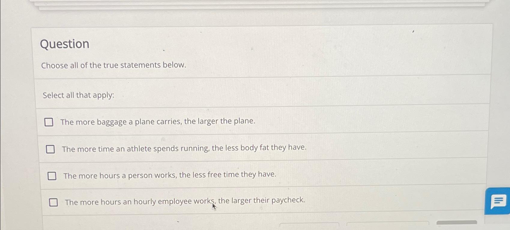 Solved QuestionChoose all of the true statements | Chegg.com