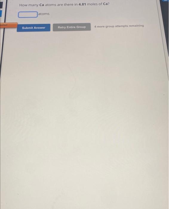Solved How many moles of Cl are there in a sample of Cl that | Chegg.com