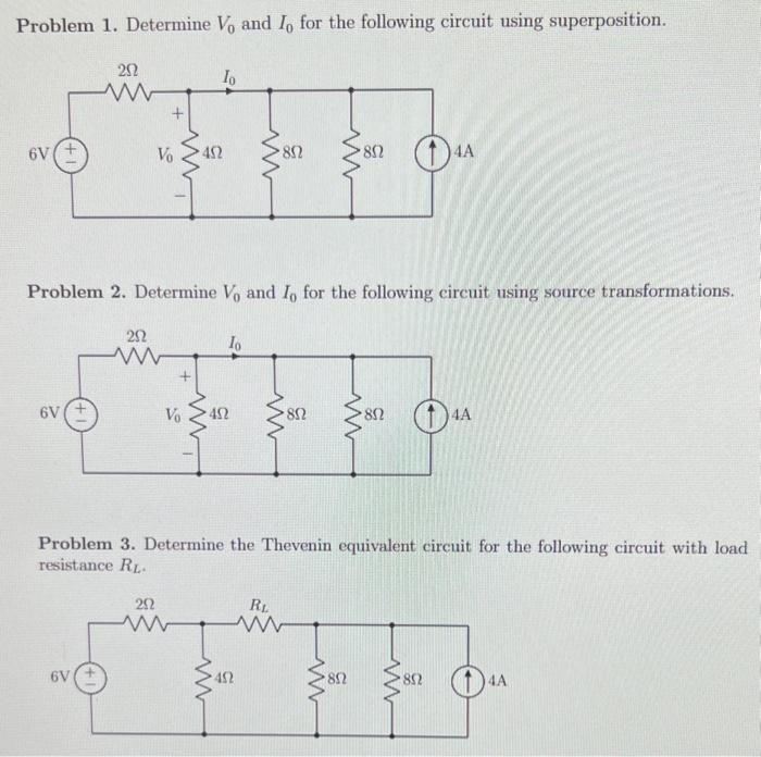 Solved Problem 1. Determine V0 and I0 for the following | Chegg.com Solved Problem 1. Determine V0 and I0 for the following | Chegg.com