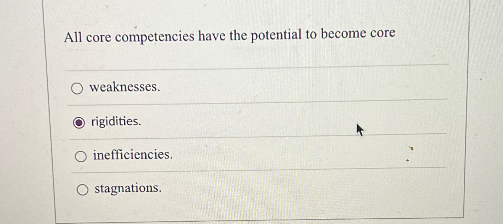 Solved All core competencies have the potential to become | Chegg.com