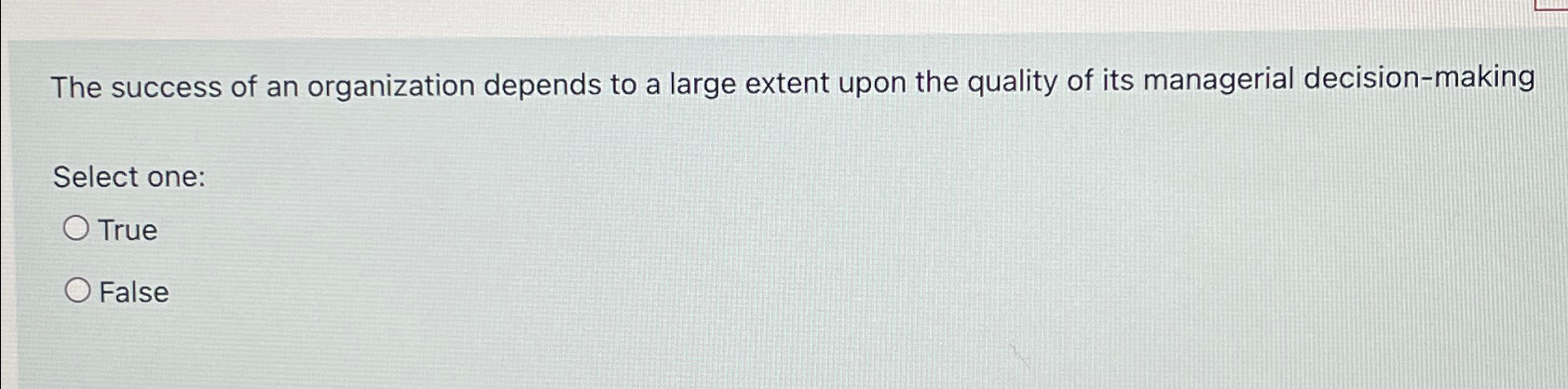 Solved The success of an organization depends to a large | Chegg.com