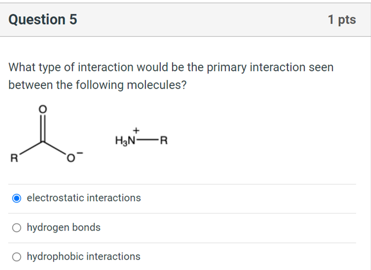 Solved Question 5What type of interaction would be the | Chegg.com