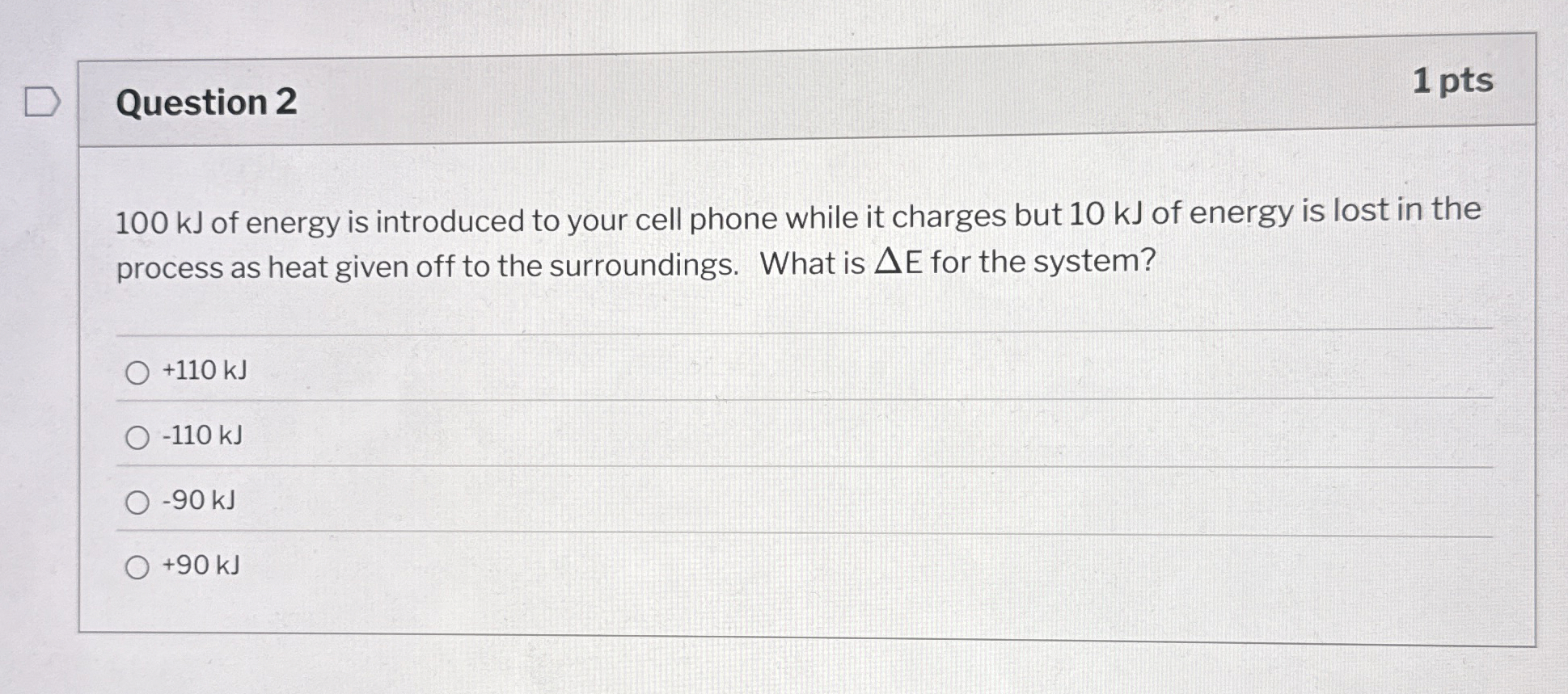 Solved Question 21 ﻿pts100 ﻿kJ of energy is introduced to | Chegg.com