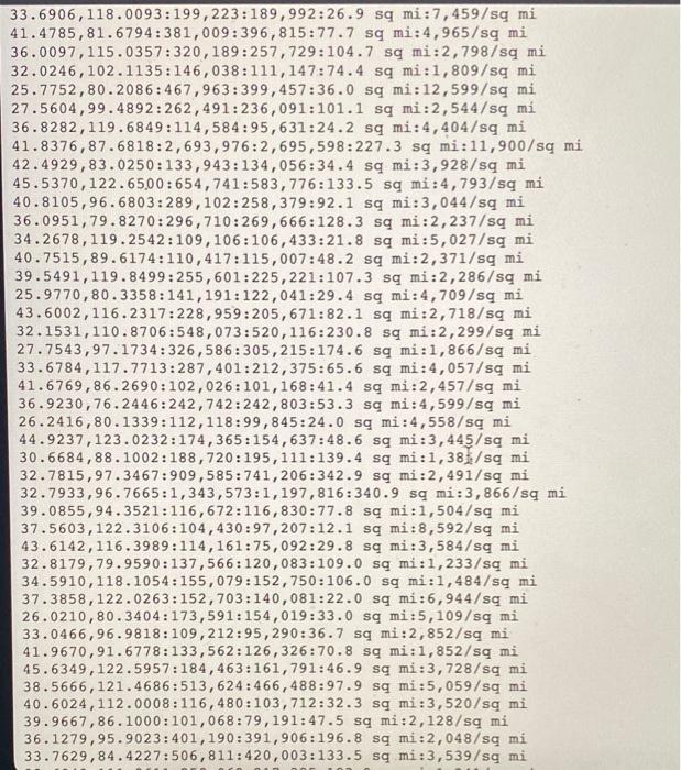 3. Using the us_cities list, find the total land area | Chegg.com