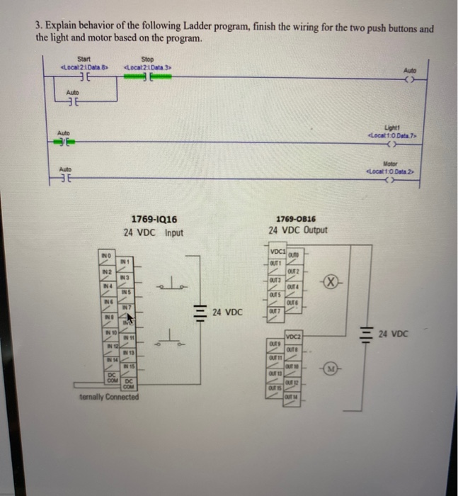 Solved 3. Explain behavior of the following Ladder program, | Chegg.com