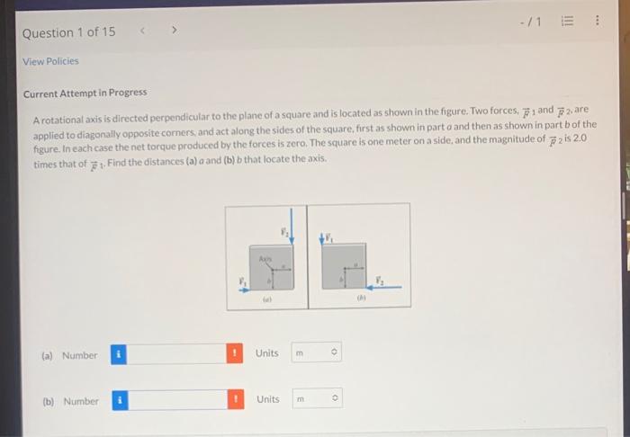 Solved Current Attempt in Progress A rotational axis is | Chegg.com