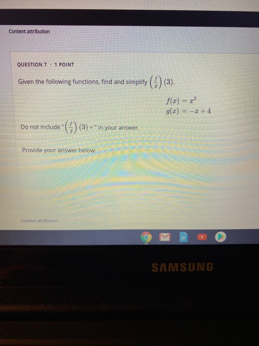 Solved Content attribution QUESTION 7 . 1 POINT Given the | Chegg.com