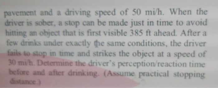 Solved 2.33 A test of a driver's perception/reaction time is | Chegg.com