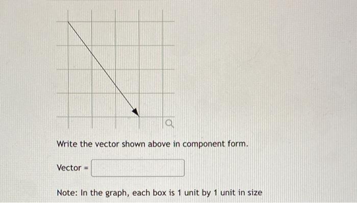 Solved Write the vector shown above in component form. | Chegg.com
