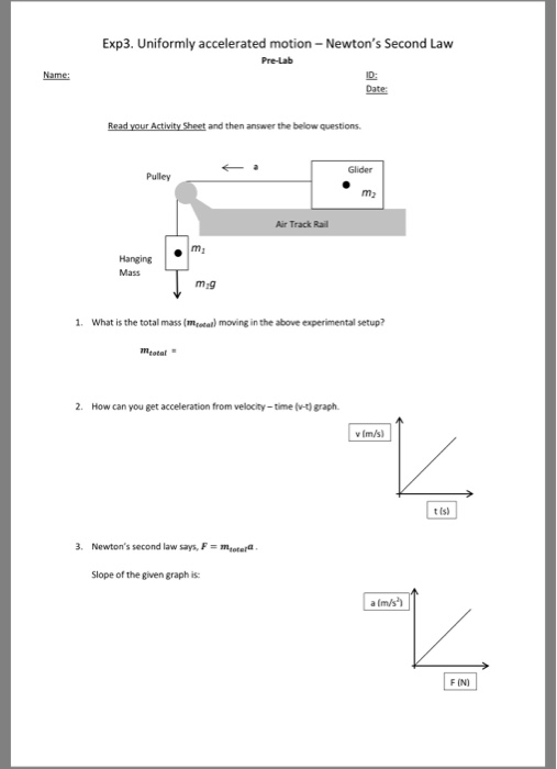 Solved Exp3. Uniformly accelerated motion-Newton's Second | Chegg.com