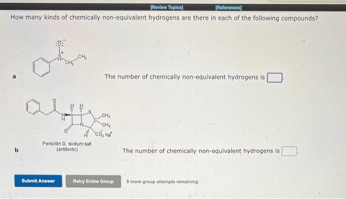 How many kinds of chemically non-equivalent hydrogens | Chegg.com